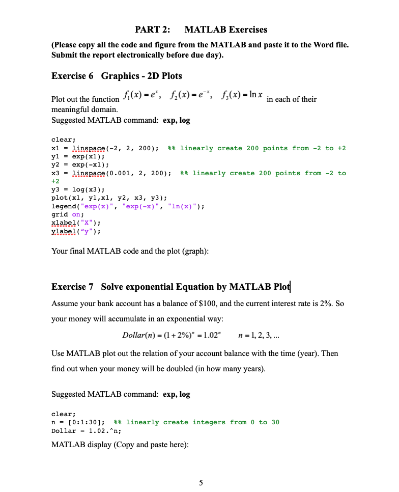 Solved (Please copy all the code and figure from the MATLAB | Chegg.com