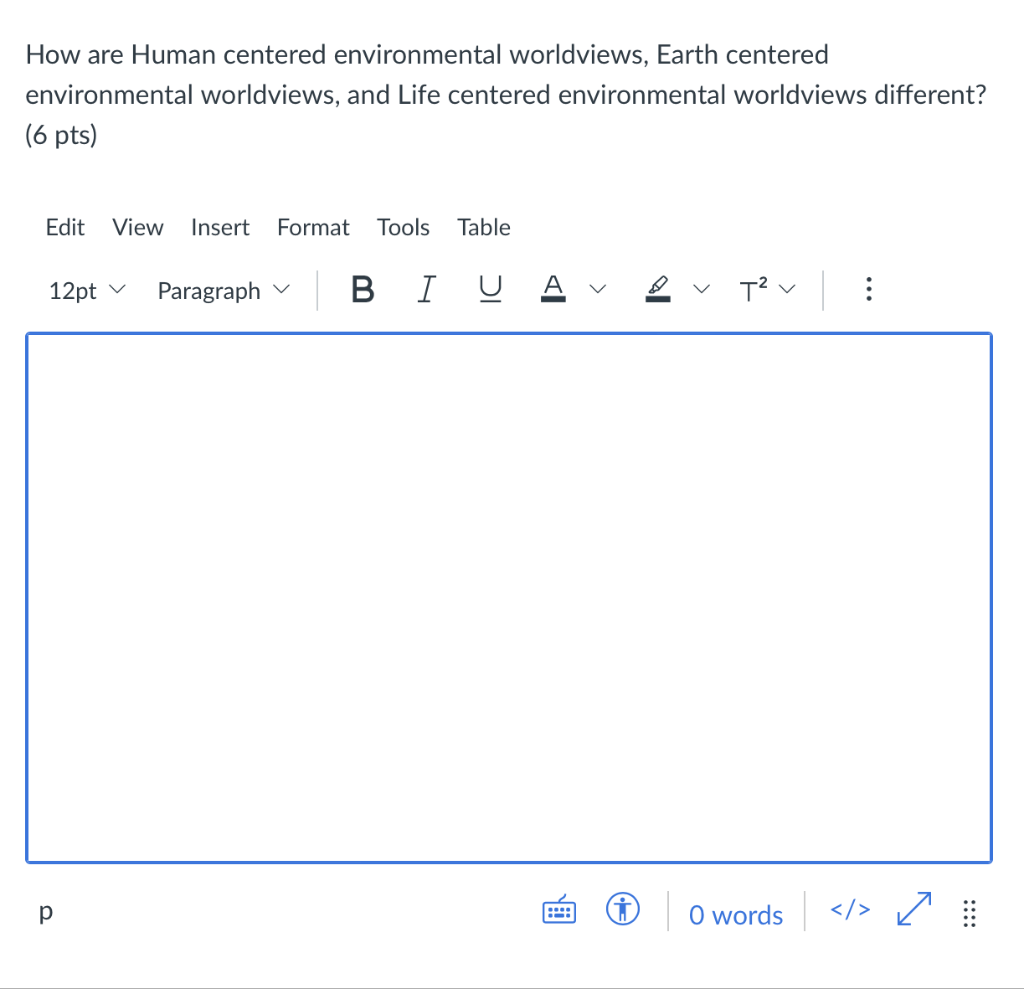Solved How are Human centered environmental worldviews, | Chegg.com