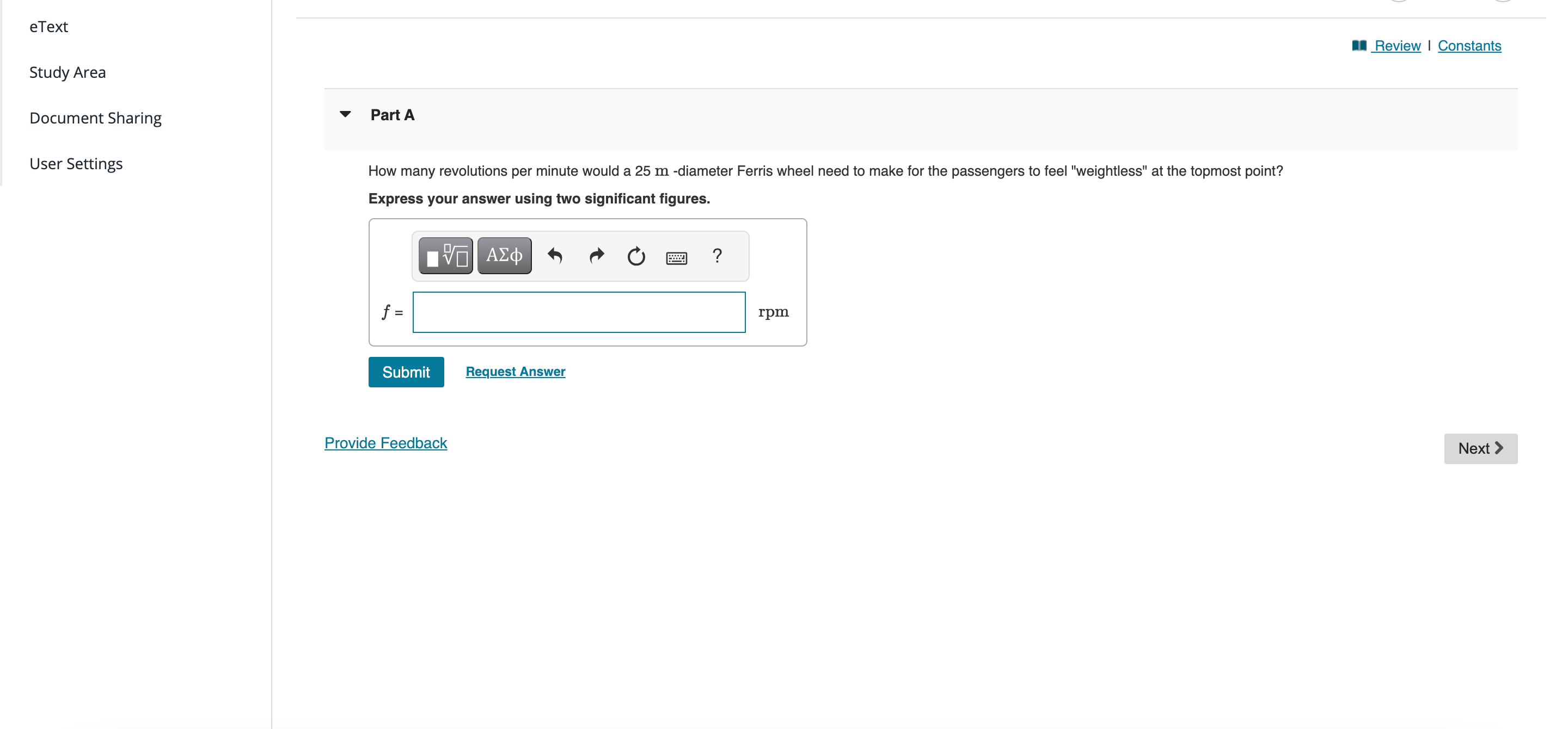 Solved eText Study Area Document Sharing Part A User | Chegg.com