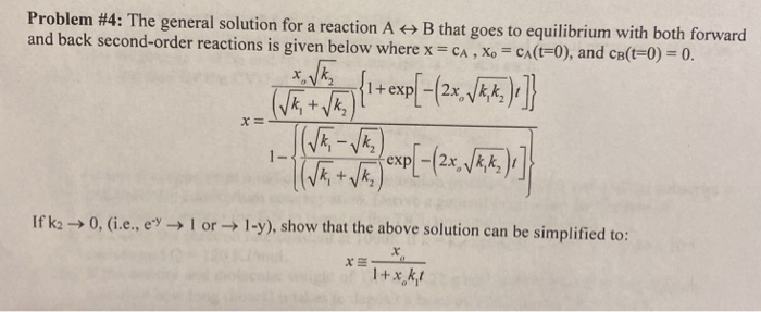 Solved Problem #4: The general solution for a reaction A B | Chegg.com