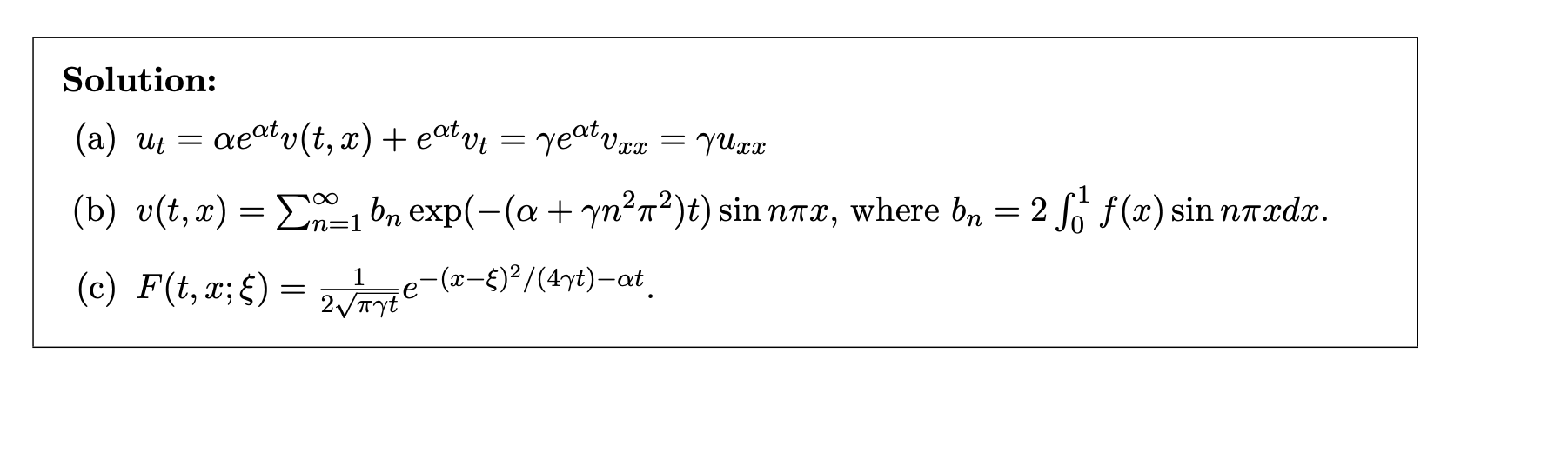 Solved 10. The cable equation \\( v_{t}=\\gamma v_{x | Chegg.com