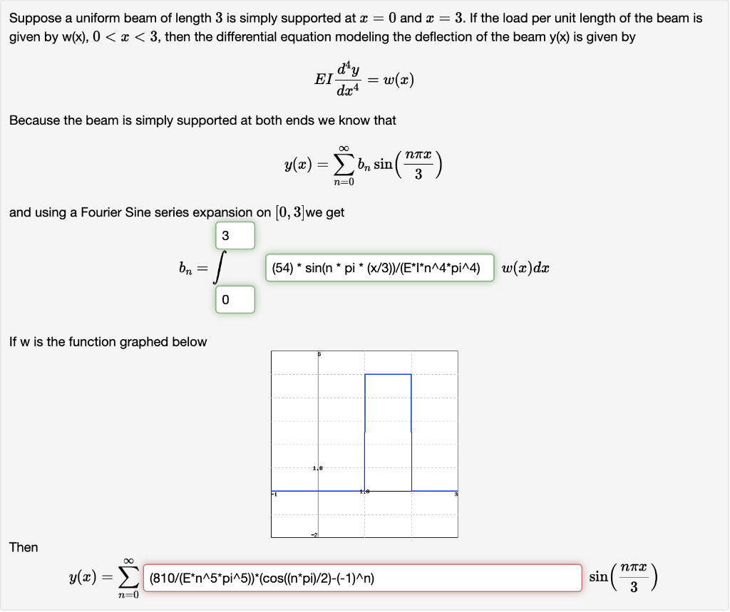 Solved Suppose a uniform beam of length 3 is simply | Chegg.com