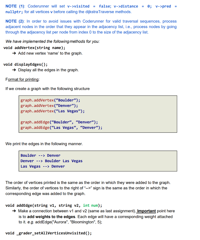 Assignment 5 - Graph OBJECTIVES 1. Dijkstra's | Chegg.com