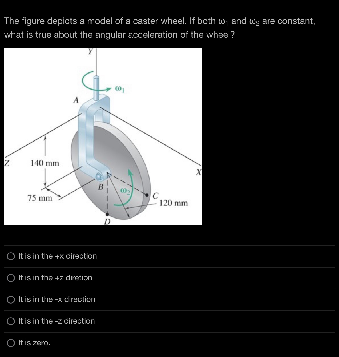 Solved The figure depicts a model of a caster wheel. If both | Chegg.com