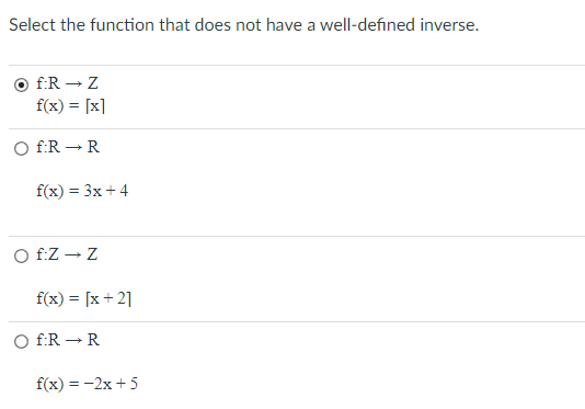 Solved If a function f is injective, then it must be | Chegg.com