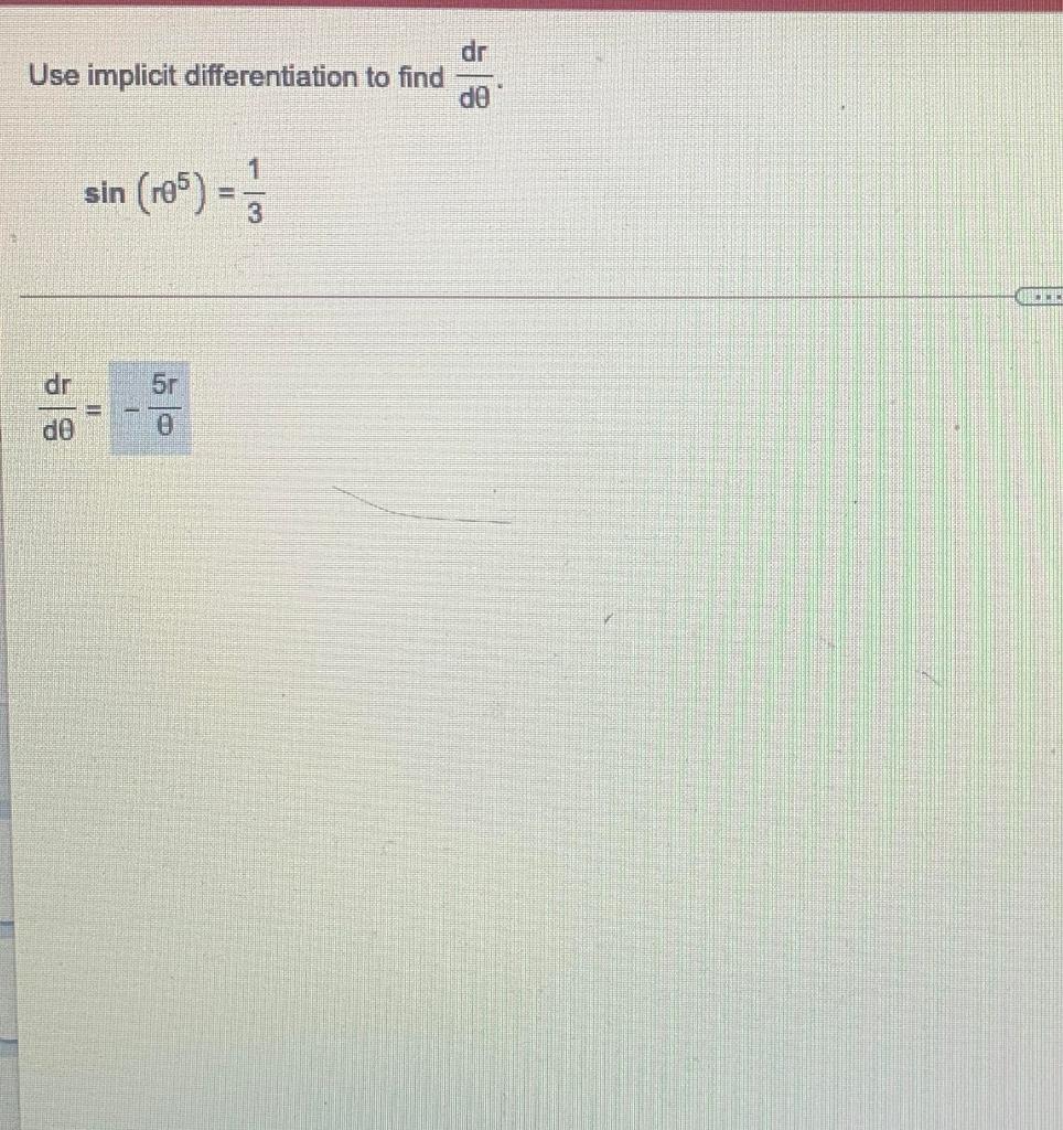 Solved dr. Use implicit differentiation to find do 1 sin | Chegg.com