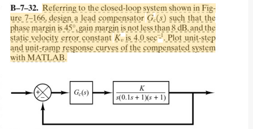 B-7-32. Referring to the closed-loop system shown in | Chegg.com