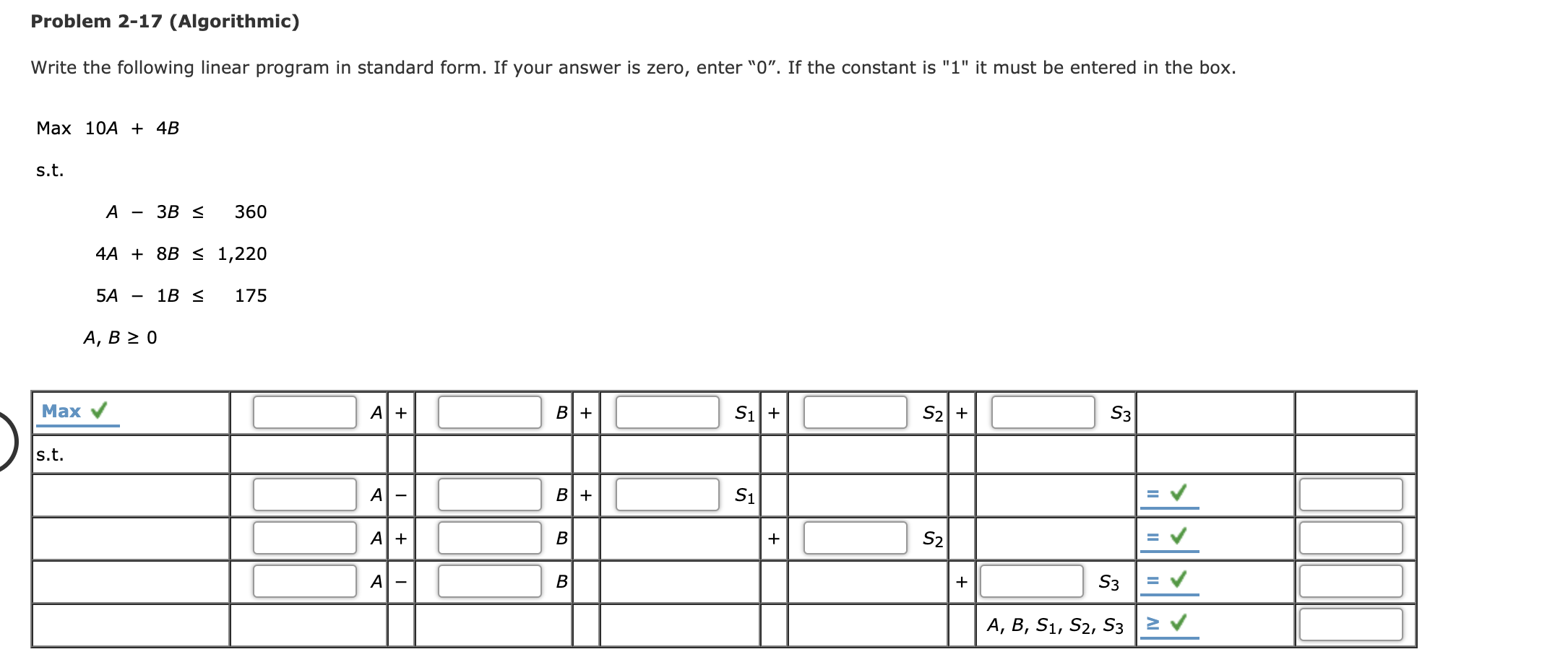 Solved Problem 2-17 (Algorithmic) Write the following linear | Chegg.com Solved Problem 2-17 (Algorithmic) Write the following linear | Chegg.com