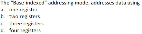 Solved The "Base-indexed" addressing mode, addresses data | Chegg.com