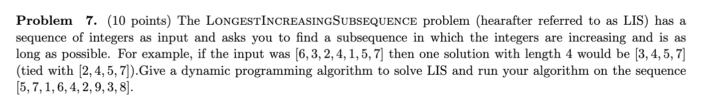 Solved Problem 7. (10 points) The | Chegg.com