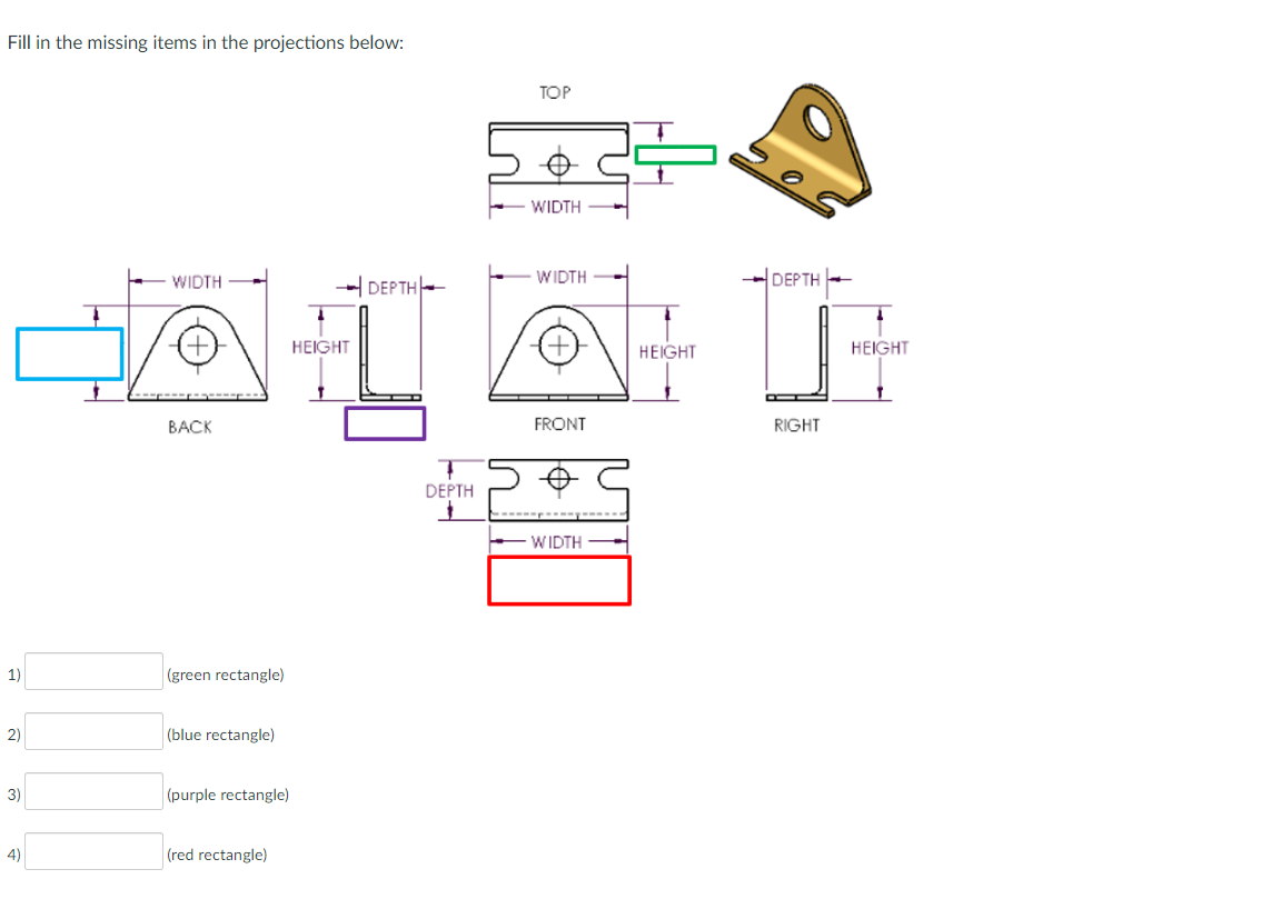Solved Fill in the missing items in the projections below: | Chegg.com
