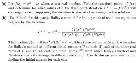 (a) Let f(x)=x2+ax where a is a real number. Find the | Chegg.com