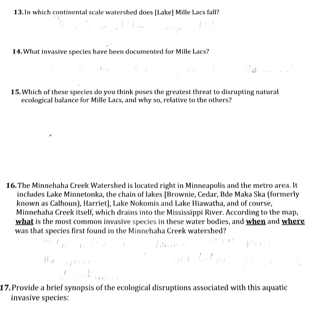 Solved 13. In which continental scale watershed does (Lake) | Chegg.com