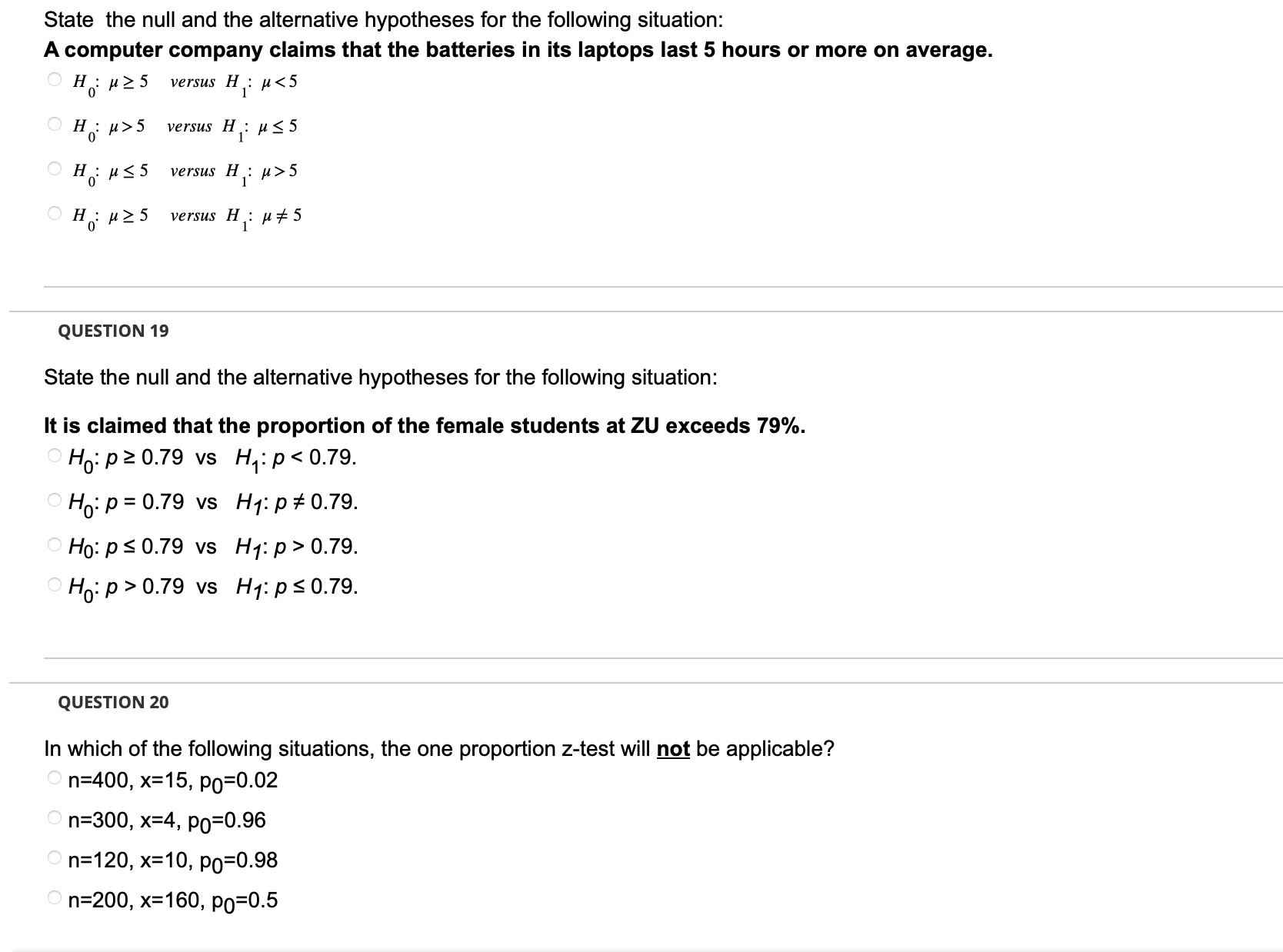 Solved State the null and the alternative hypotheses for the | Chegg.com
