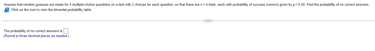 Solved Click on the icon to view the binomial probability | Chegg.com