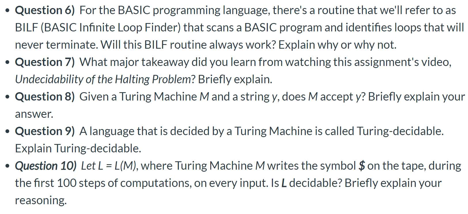 Question 6) For the BASIC programming language, | Chegg.com
