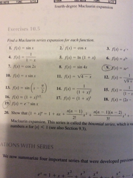 Solved Find a Maclaurin series expansion for each function. | Chegg.com