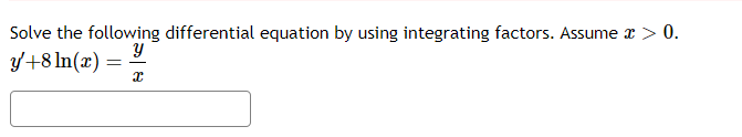 Solved Solve the following differential equation by using | Chegg.com