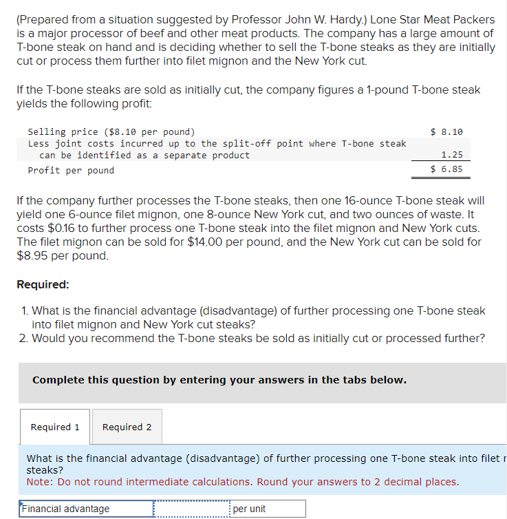 Solved (Prepared from a situation suggested by Professor | Chegg.com