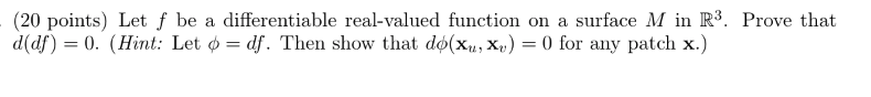 Solved (20 points) Let f be a differentiable real-valued | Chegg.com