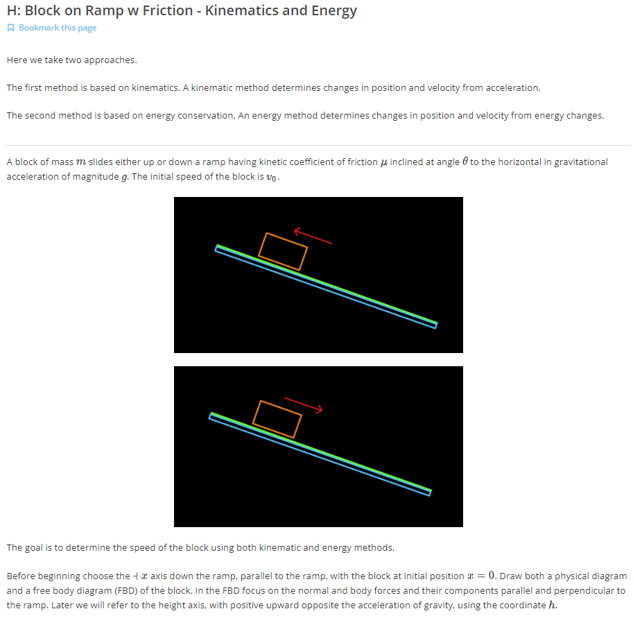 Solved H: Block on Ramp w Friction - Kinematics and Energy W | Chegg.com