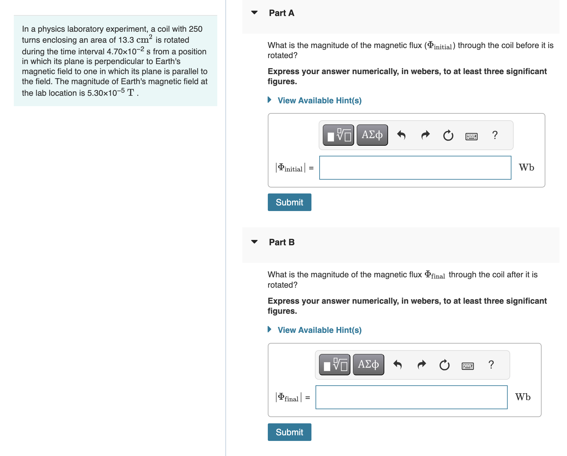 Solved Part AIn ﻿a physics laboratory experiment, a coil | Chegg.com