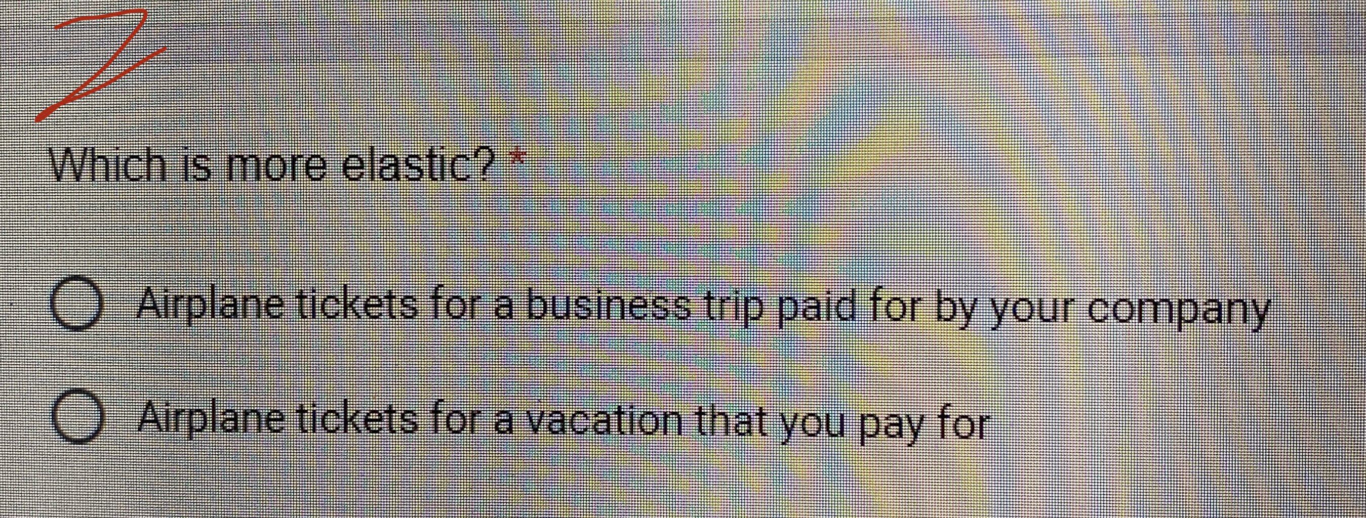 Solved Which is more elastic? Airplane tickets for a | Chegg.com