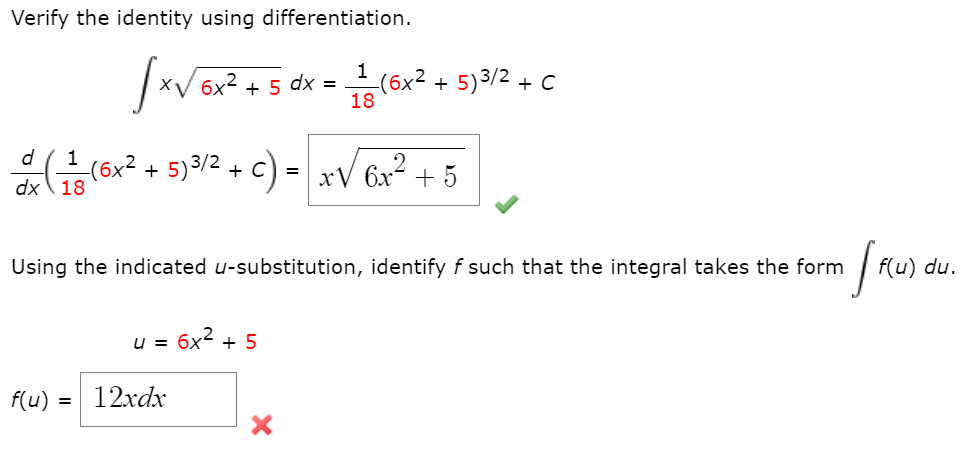 Solved Verify the identity using differentiation. |xv6x2 + 5 | Chegg.com