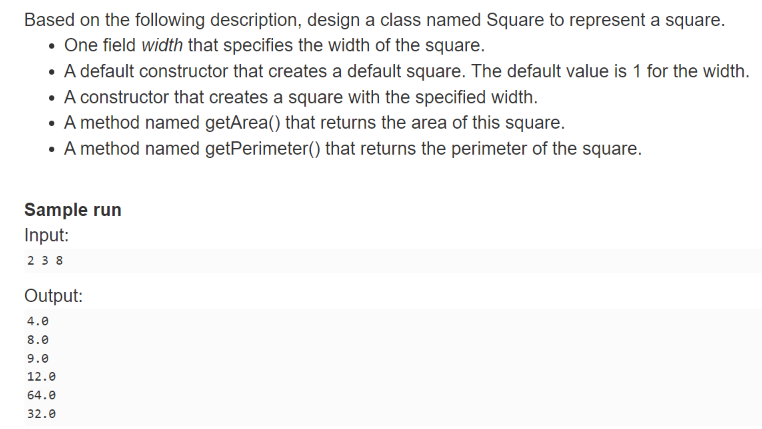 Solved Based on the following description, design a class | Chegg.com