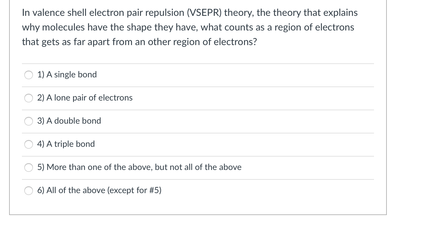 Solved In valence shell electron pair repulsion (VSEPR) | Chegg.com