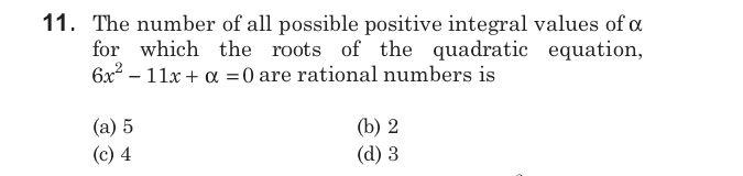 Solved 11. The number of all possible positive integral | Chegg.com
