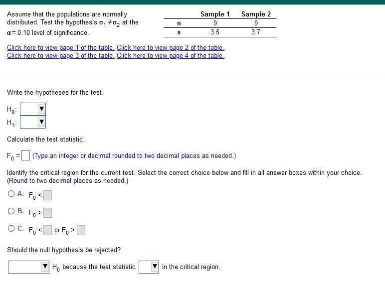 Solved Assume that the populations are normally distributed. | Chegg.com
