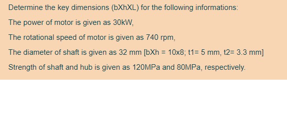 Solved Determine the key dimensions (bXhXL) for the | Chegg.com