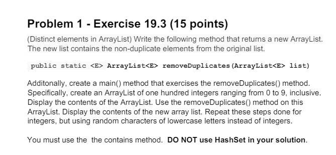 Solved Problem 1 - Exercise 19.3 (15 points)(Distinct | Chegg.com Solved Problem 1 - Exercise 19.3 (15 points)(Distinct | Chegg.com