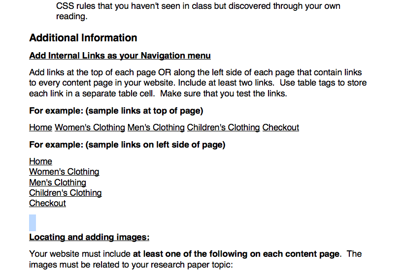 Solved The following items must be included on the web site. | Chegg.com