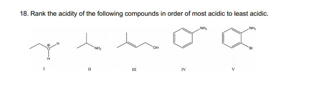 Solved Rank the acidity of the following compounds in order | Chegg.com