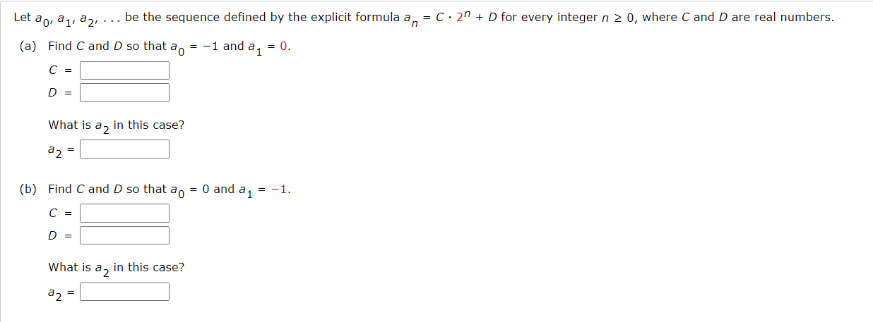 Solved Let a0, a1, a2, be the sequence defined by the | Chegg.com