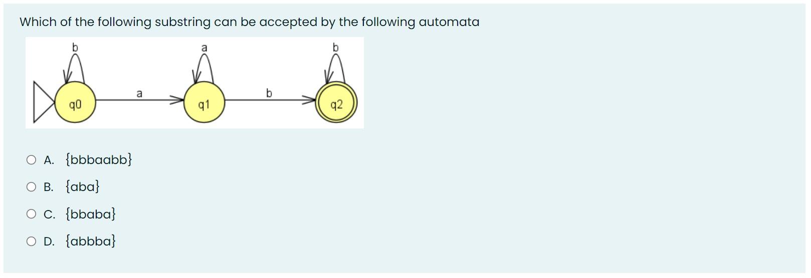 Solved Which of the following substring can be accepted by | Chegg.com