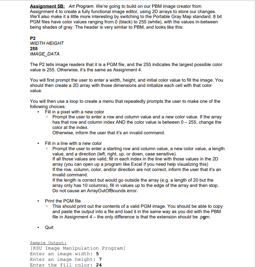 Solved Assignment 4 to create a fully functional image | Chegg.com