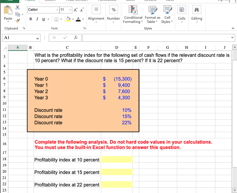 Solved x] 1 Calculating WACC - Excel ? - FILE HOME INSERT | Chegg.com