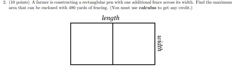 Solved A farmer is constructing a rectangular pen with one | Chegg.com