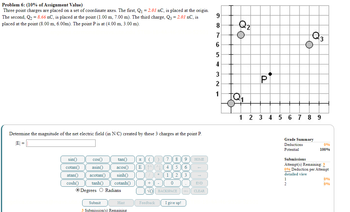 Solved Problem 6: ( 10% ﻿of Assignment Value)Three point | Chegg.com