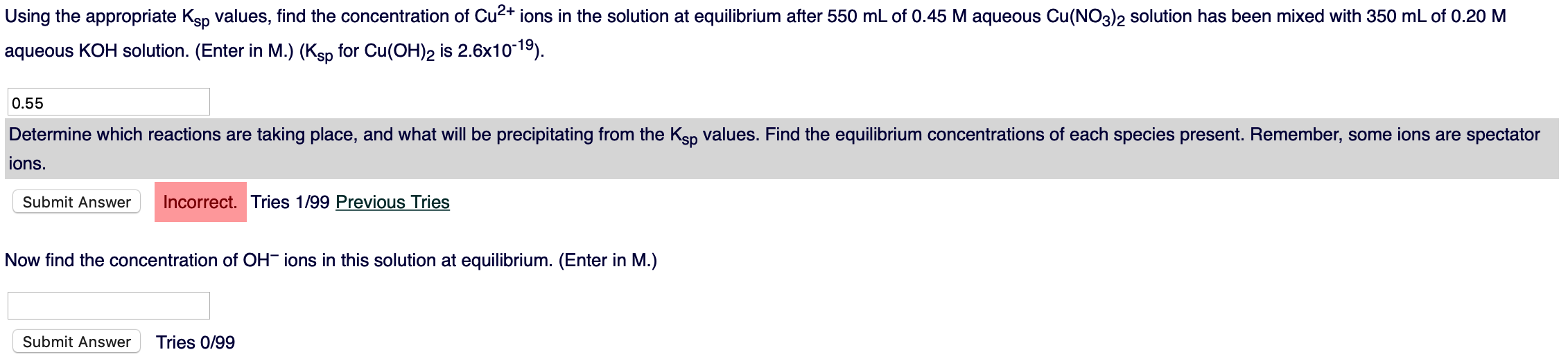 Solved Using the appropriate Ksp values, find the | Chegg.com