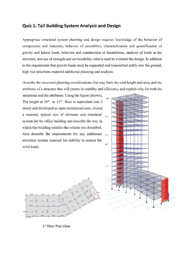 Solved Quiz 1: Tall Building System Analysis and Design | Chegg.com