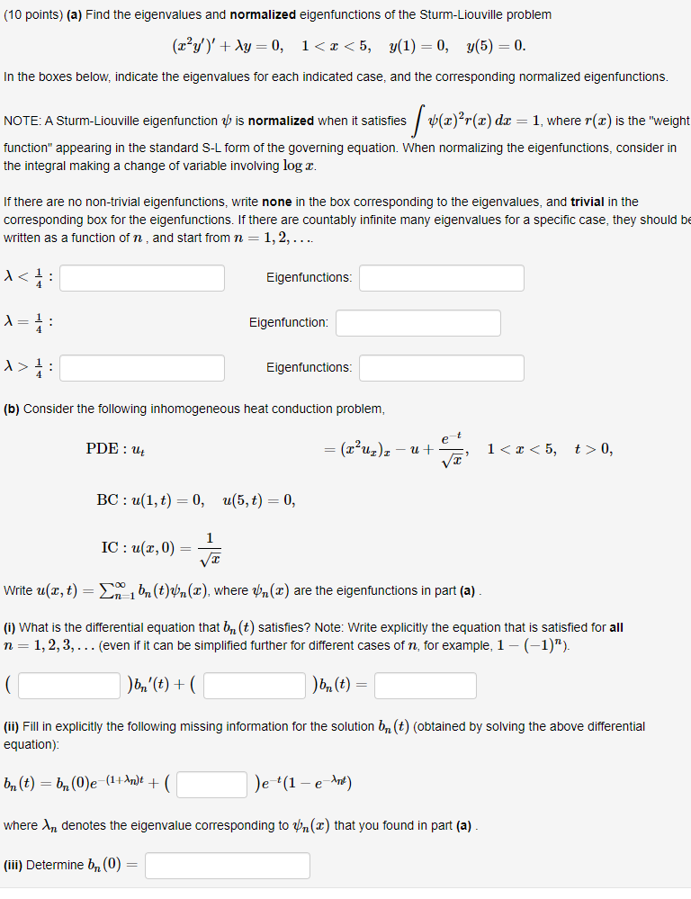 Solved (10 points) (a) Find the eigenvalues and normalized | Chegg.com