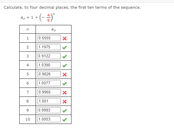 Solved Calculate, to four decimal places, the first ten | Chegg.com