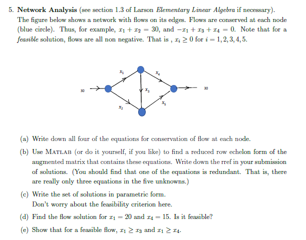 Solved 5. Network Analysis (see section 1.3 of Larson | Chegg.com