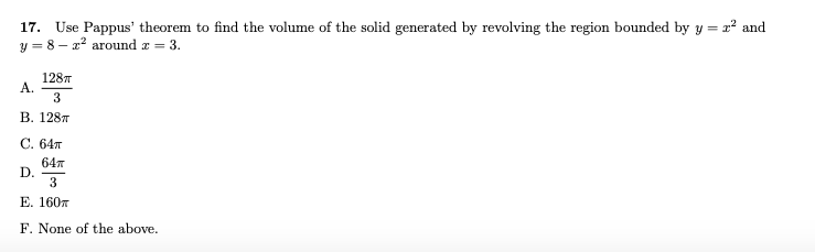 Solved 17. Use Pappus' theorem to find the volume of the | Chegg.com
