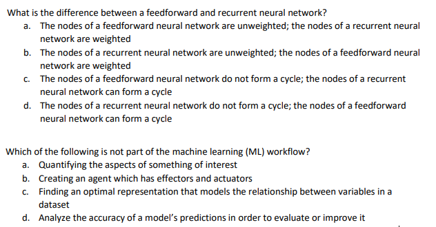 Solved What is the difference between a feedforward and | Chegg.com