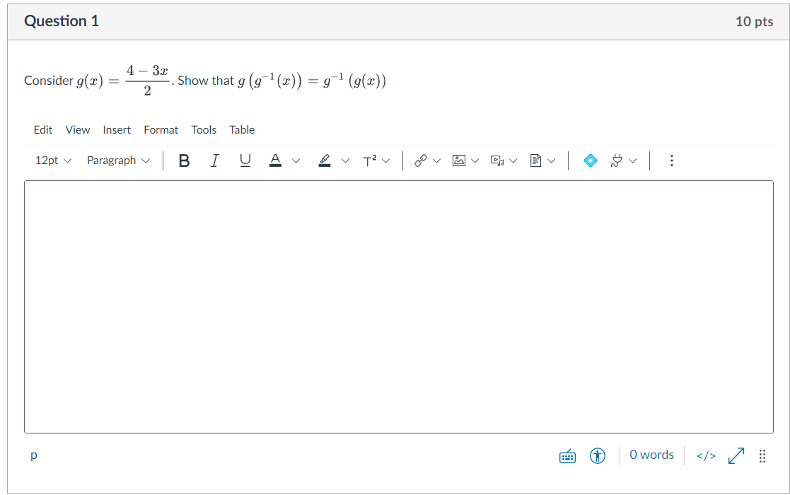 Solved Consider g(x)=24−3x. Show that g(g−1(x))=g−1(g(x)) | Chegg.com